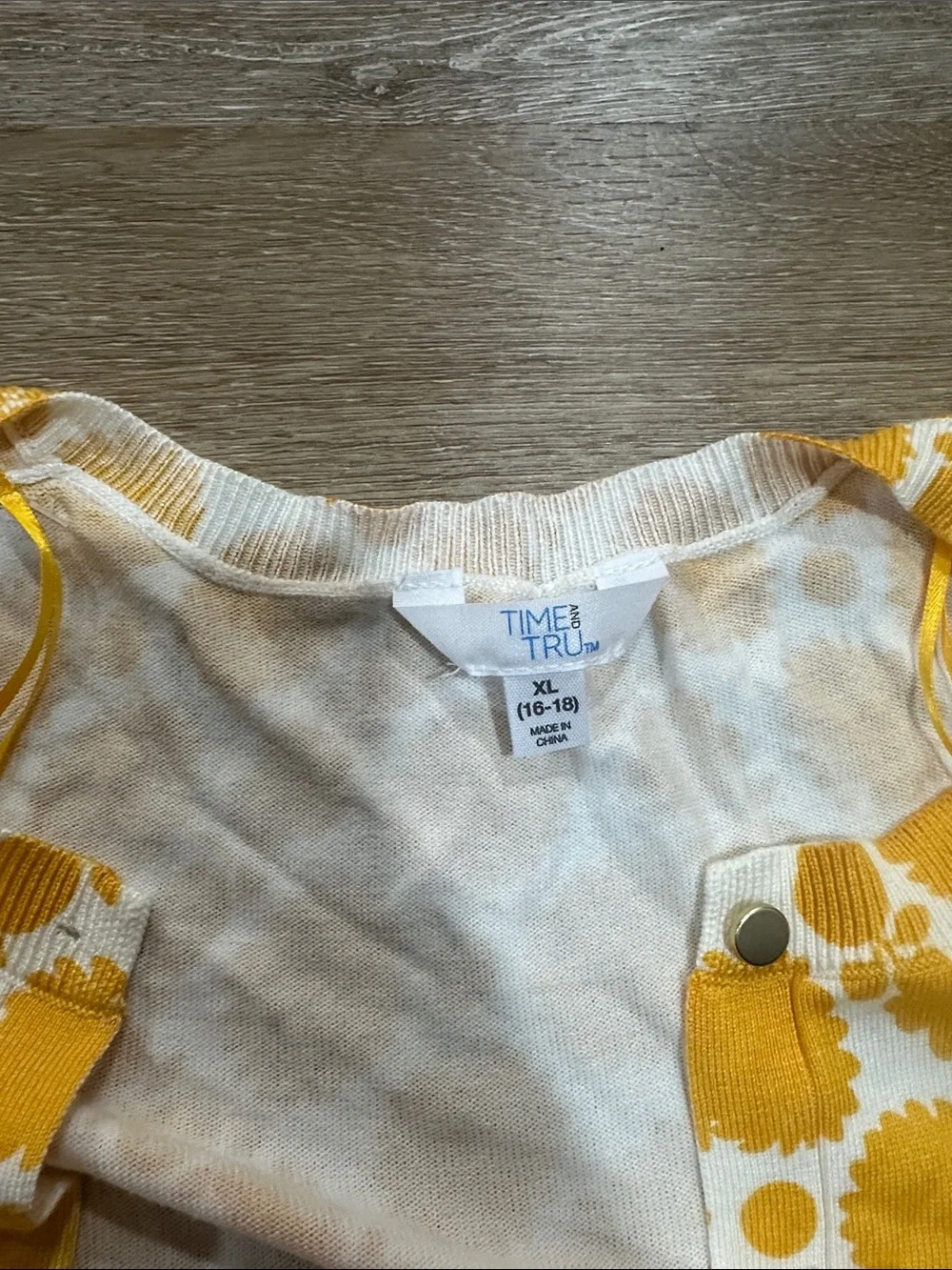 Time and Tru | Sweaters | Time And Tru Yellow Sunburst Buttonfront ...
